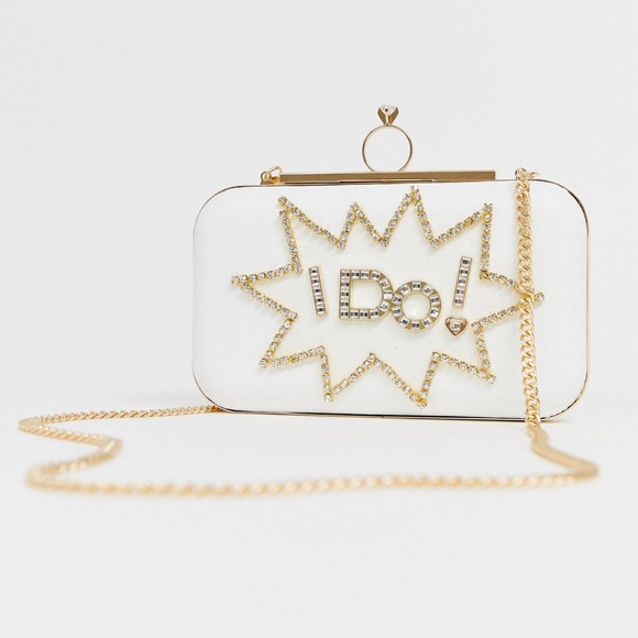 Aldo | Bags | Aldo Malachite White Diamant Bridal I Do Rhinestone Chain ...